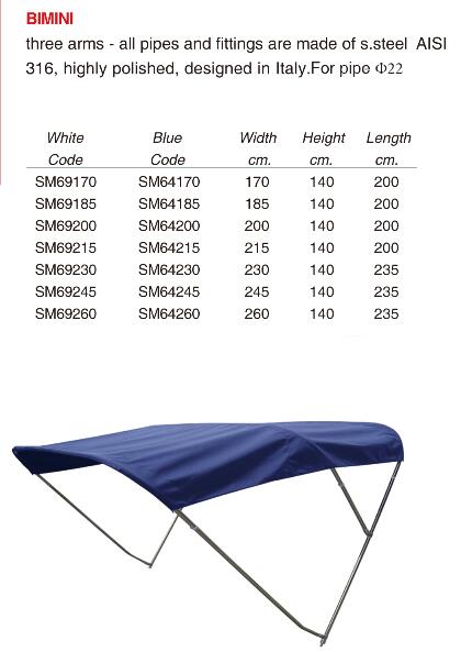 bimini 3 arms made in stainless steel pipes - Buy stainless steel ...